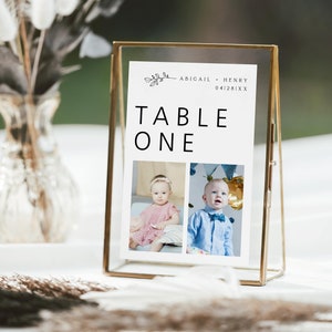 Editable Table Number Card With Photo, Modern Typography Fully Editable ...