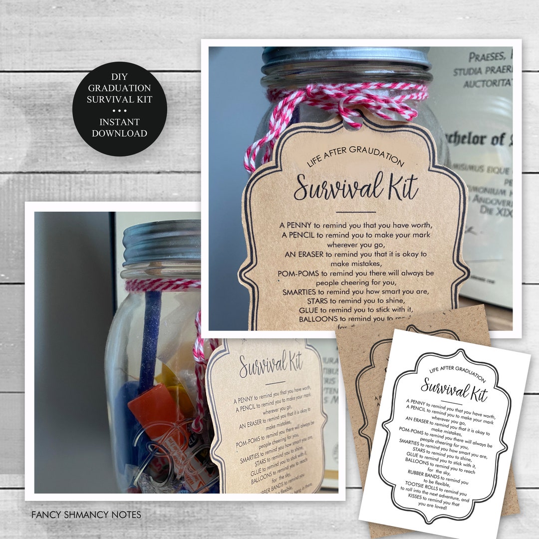 EDITABLE Survival Kit in a Jar, Graduation or Any Event-self-edit ...