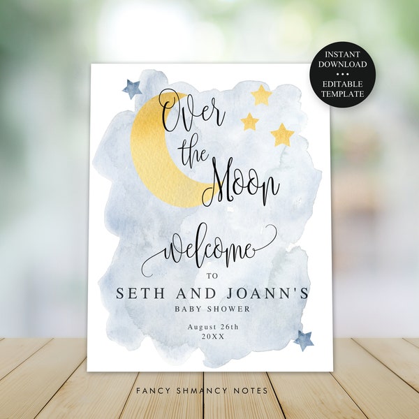 Moon and Stars Welcome Sign - Etsy