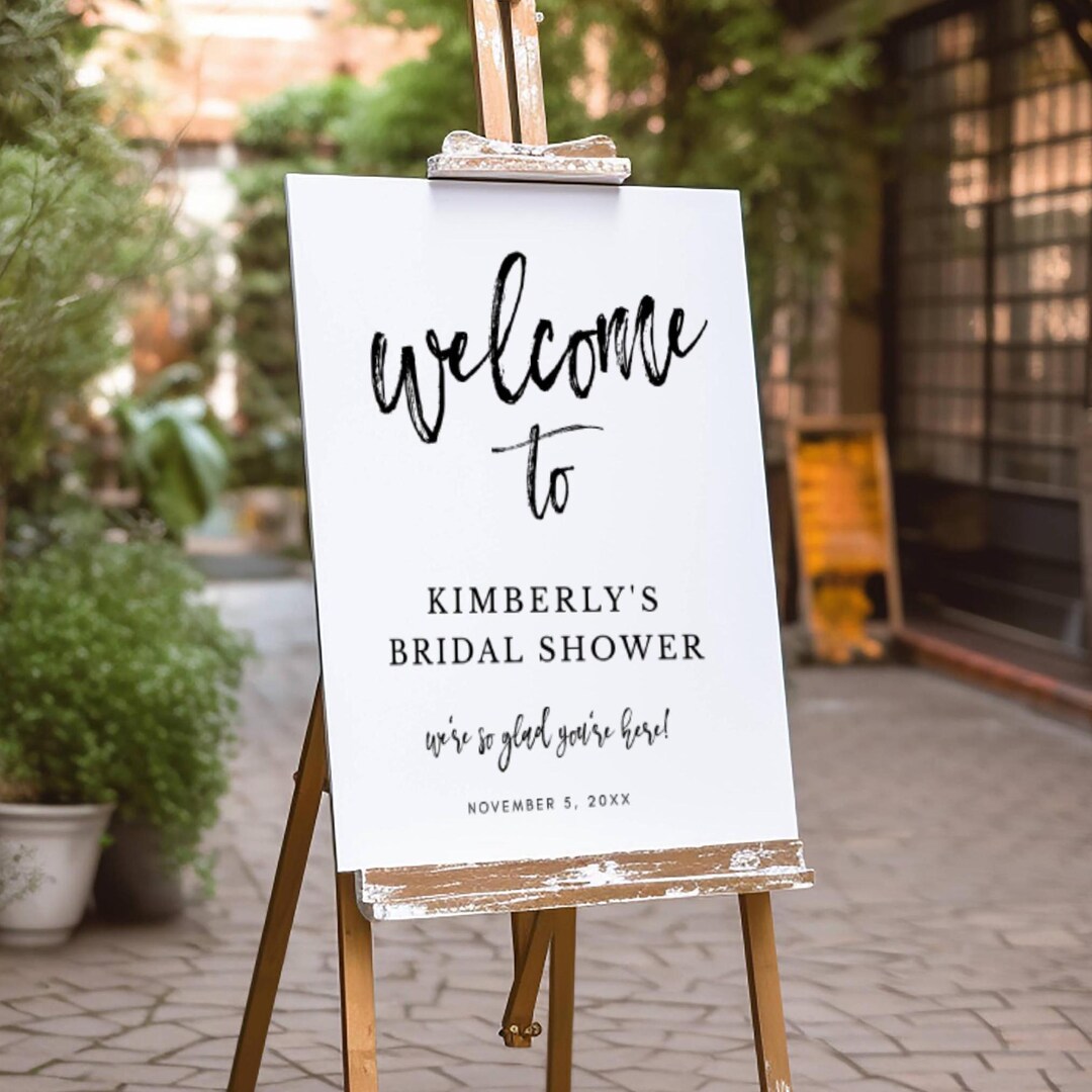 Brush Script Fully Editable Welcome Sign Any Event-any Color Birthday ...