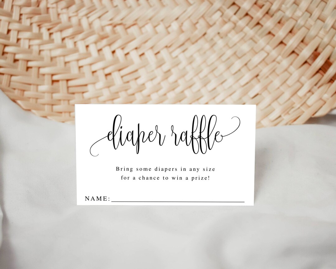 Instant Download Diaper Raffle Printable Tickets, Minimalist ...