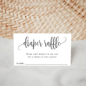 Instant Download Diaper Raffle Printable Tickets, Minimalist ...