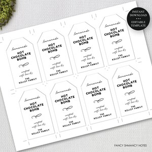 Editable Chocolate Bomb Food Hanging Tag Jar Label Food Box - Etsy