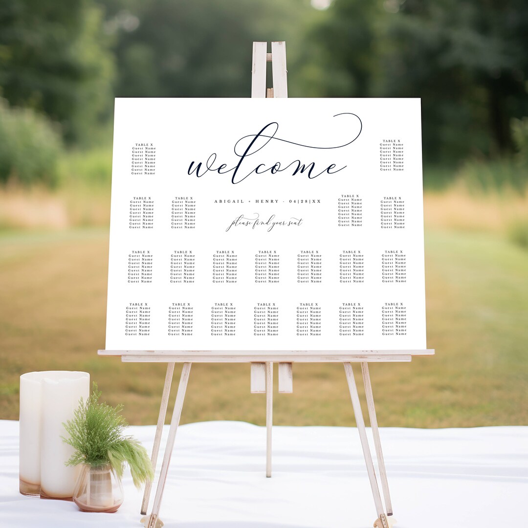 Editable Seating Chart Modern Minimalist Script, Fully Editable ...