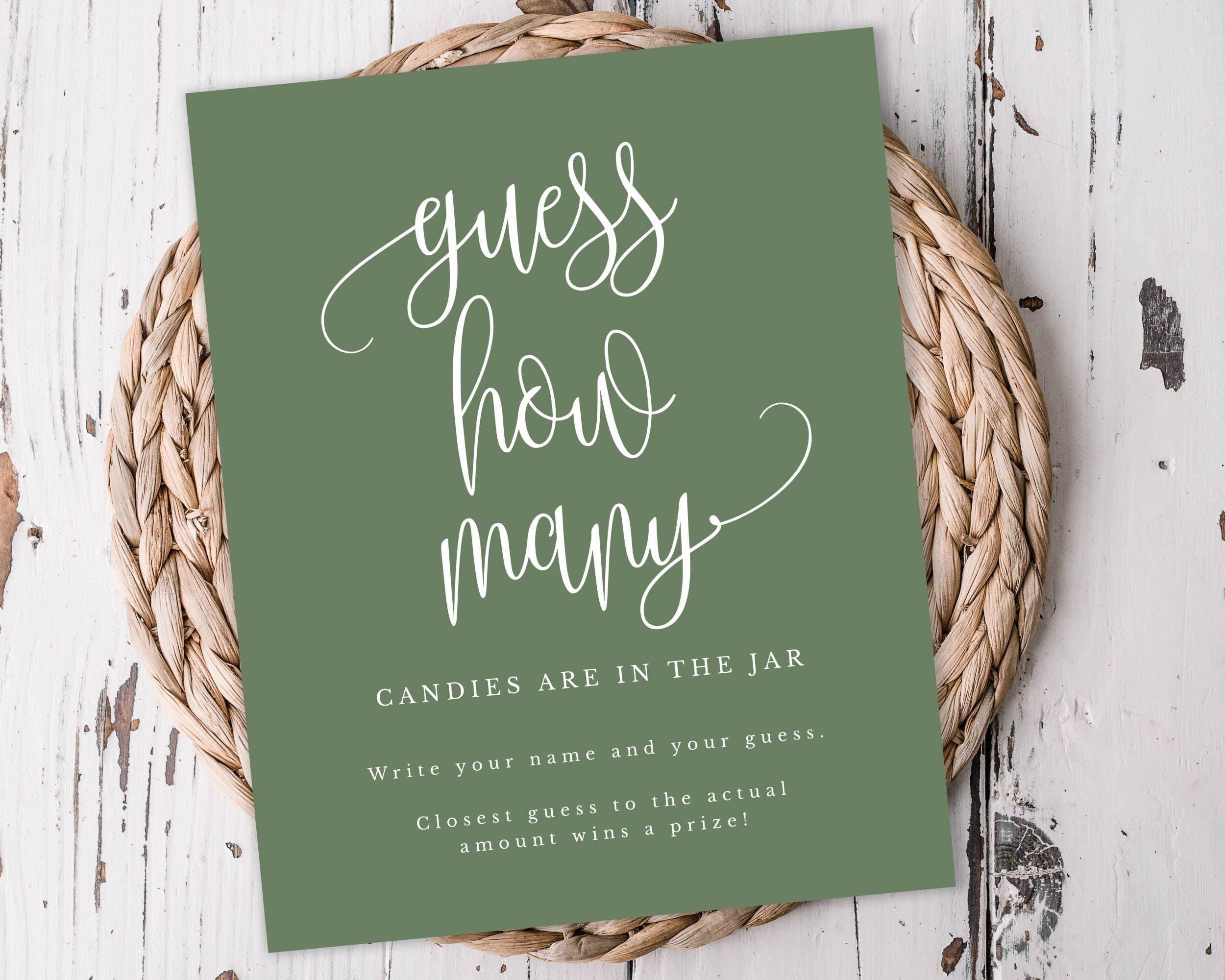 Editable Guess How Many Game Custom Colors Edit Text Shower Party ...