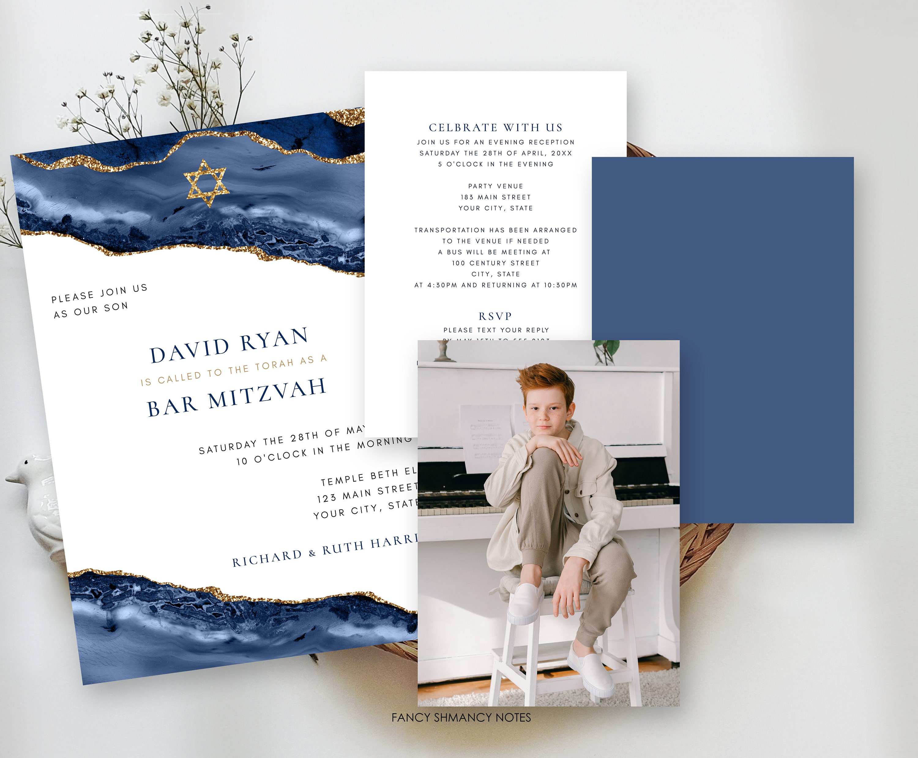 Paper & Party Supplies Zoom Bar Mitzvah EDITABLE Printable Invitation ...