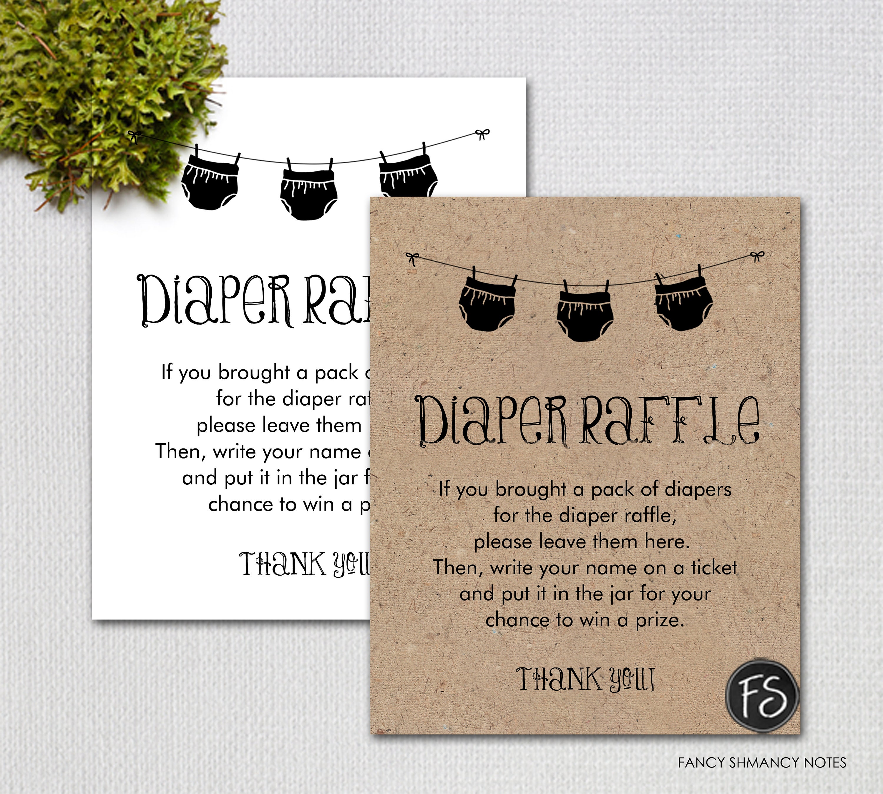 Editable Diaper Raffle Set Gender Neutral Diaper Raffle Sign & Ticket ...