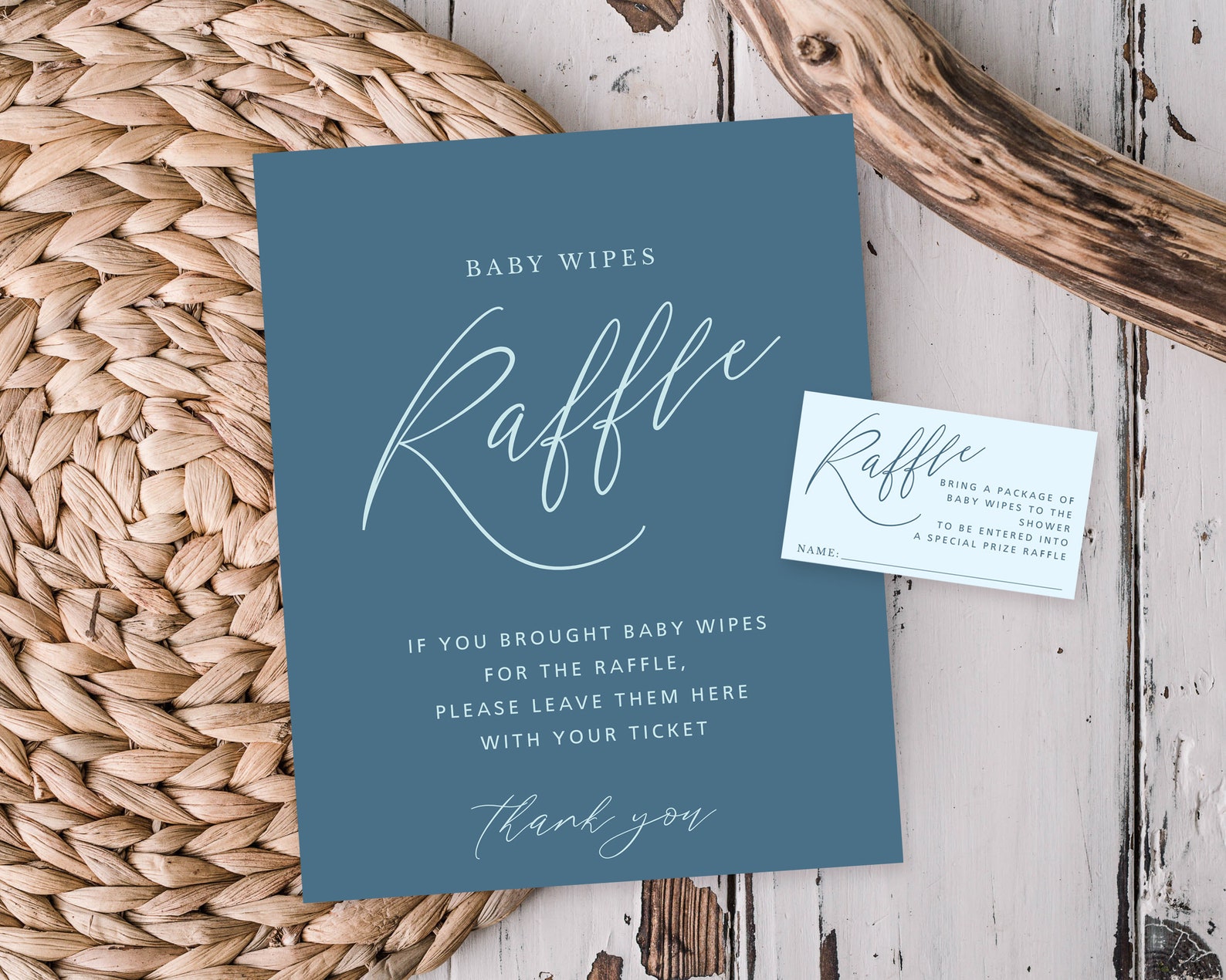 Editable Baby Shower Raffle Ticket & Sign Diaper or Other - Etsy