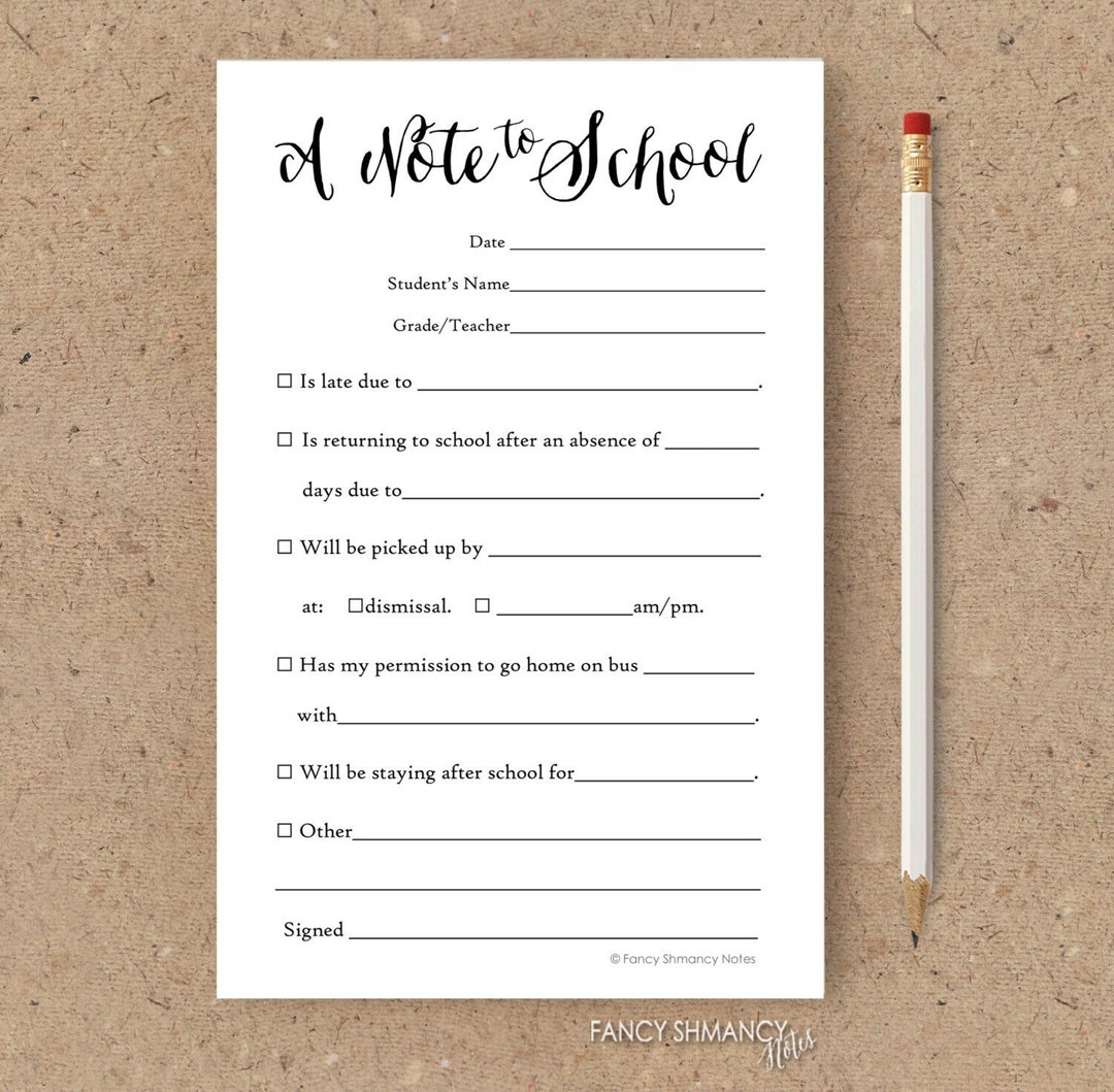 Printable Fill in School Notes, DIY Notepad, Back to School Notepads ...