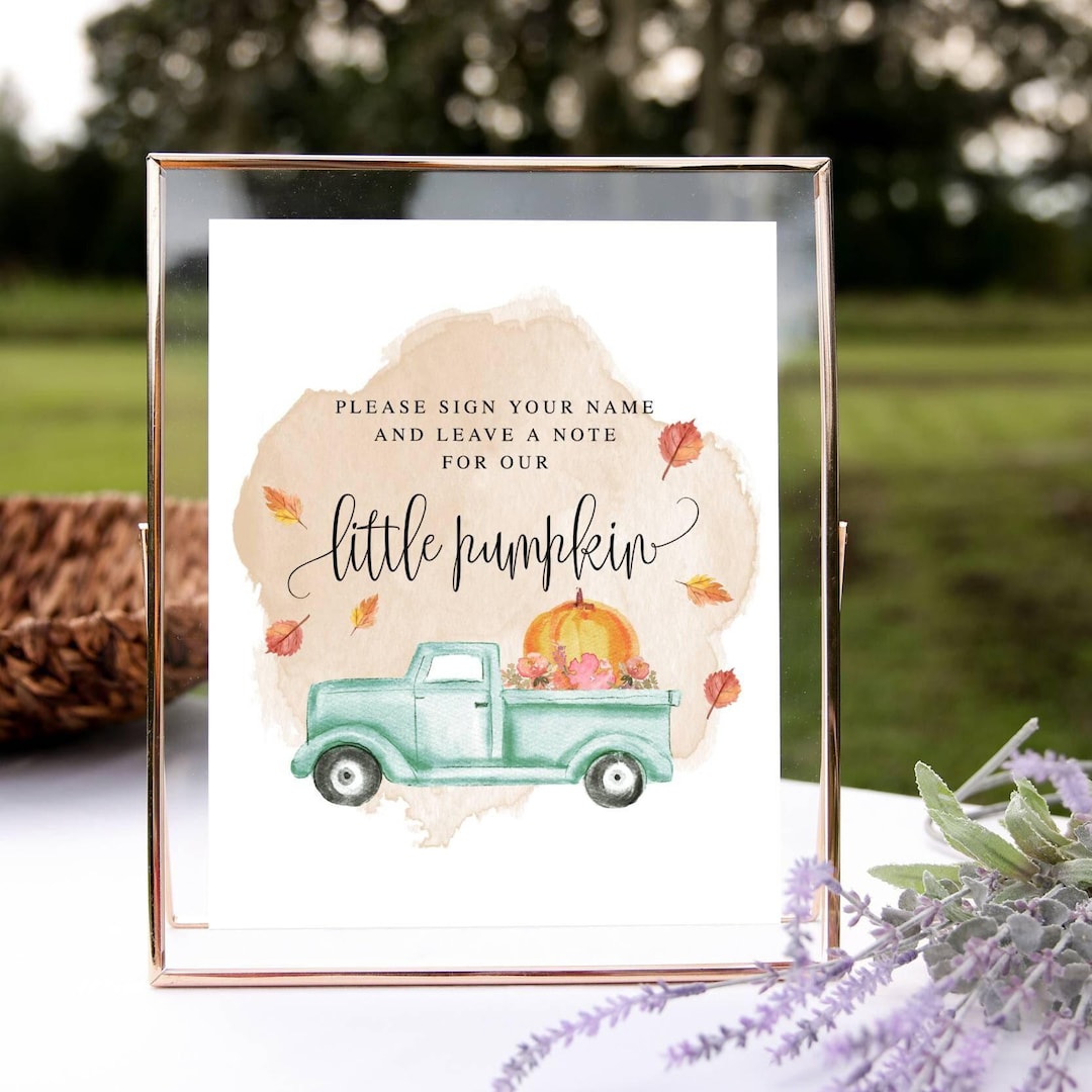 Little Pumpkin Sign the Pumpkin Baby Shower Guest Book Alternative ...
