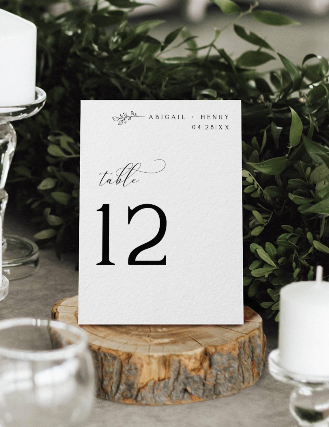 Editable Minimalist Table Number Card Fancy Script Fully Editable ...