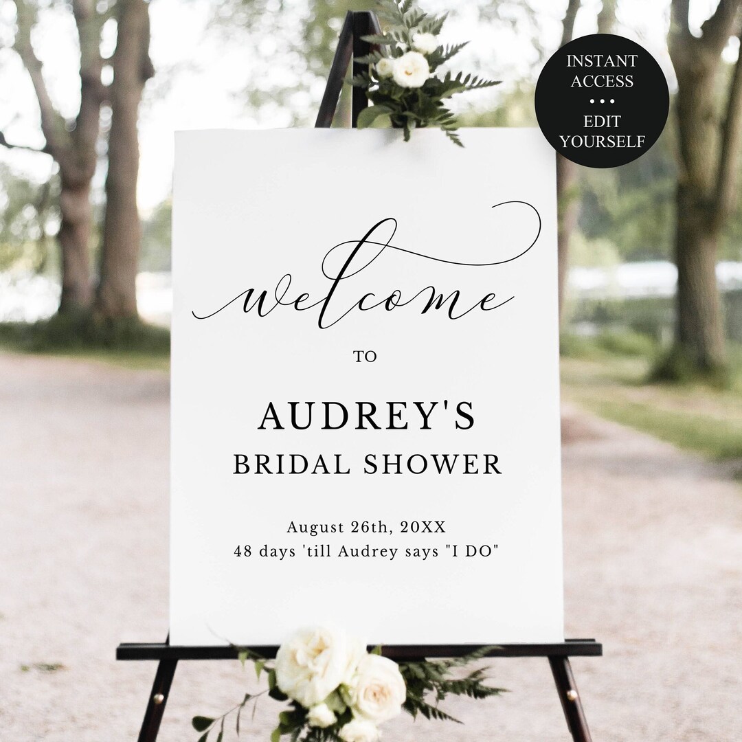 Minimalist Editable Welcome Sign, ANY Event-shower Party Wedding, 3 ...