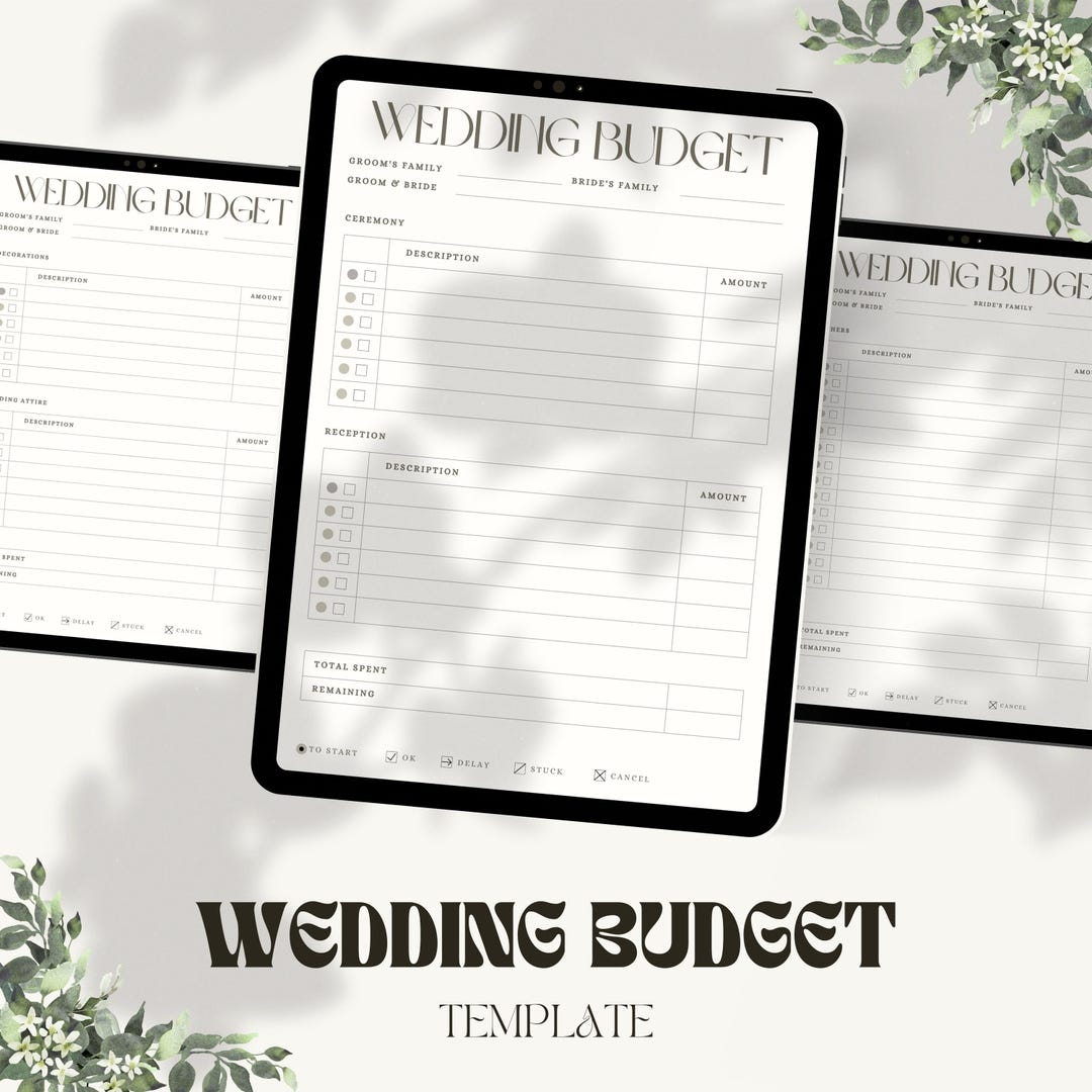Printable Wedding Budget Planner | Digital Wedding Expense Tracker ...