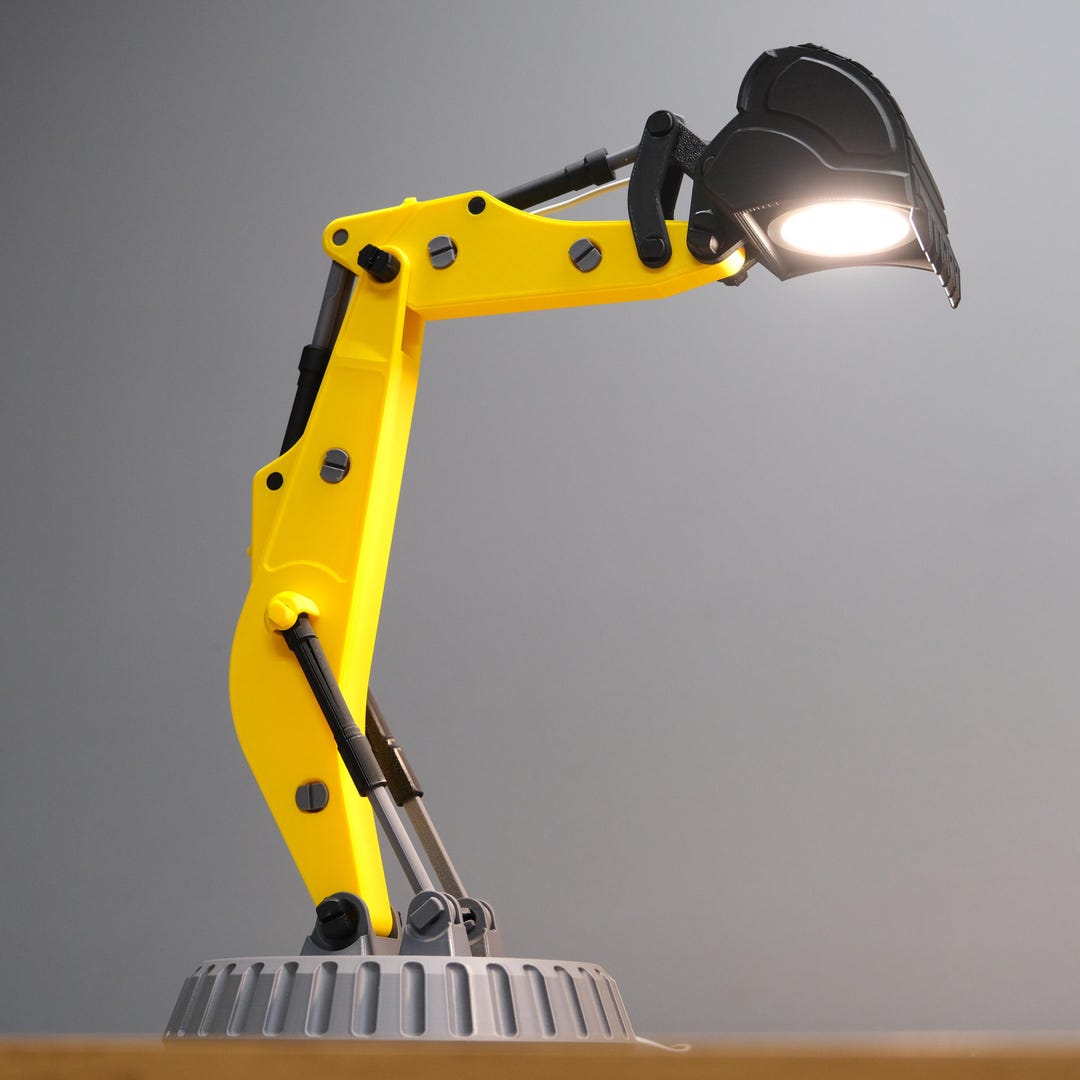 Excavator Lamp, Unique Decorative Desk Lamp, Kids' Room and Office ...