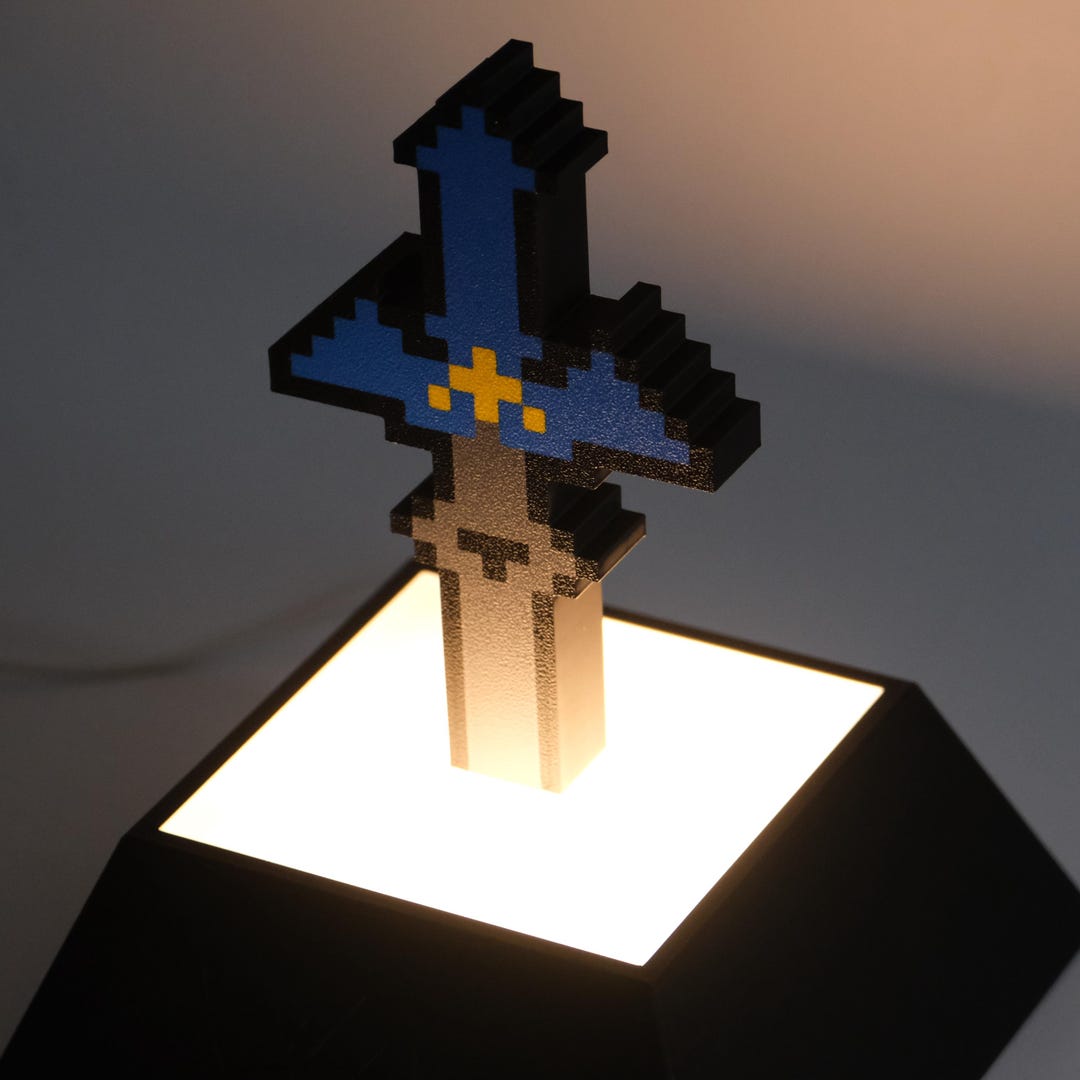 Pixel Art Legend of Zelda Sword Table Lamp With LED Light Base, Unique ...