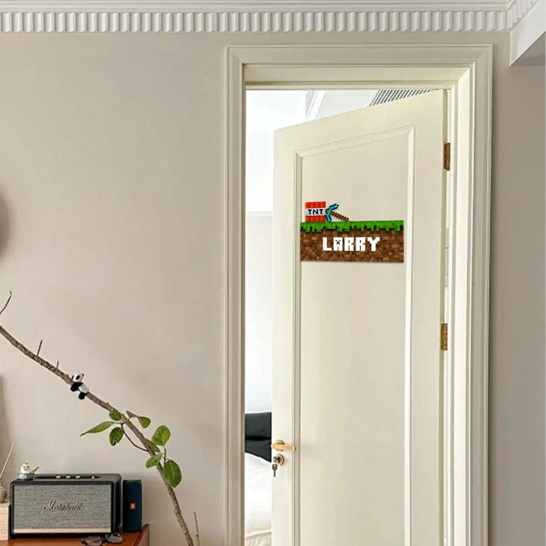 Mining Door Name Sign, Kids Room Wall Decor, Mine Sign, Game Room Door ...