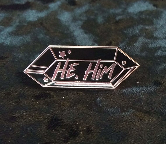 He Him Pronoun Enamel Pin | Etsy