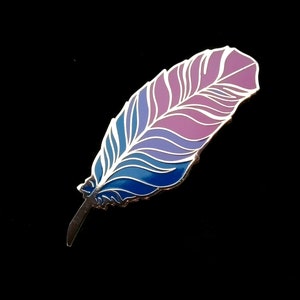 Bi Bisexual Pride Feather Enamel Pin LGBT - Etsy