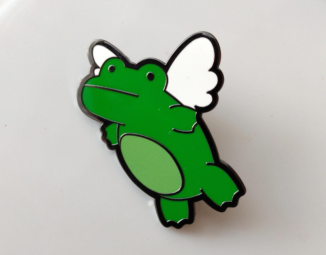 Flying Wing Frog Cute Enamel Pin - Etsy