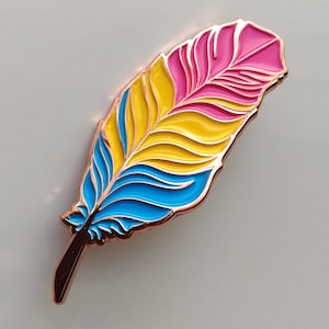Pan Pride Feather Enamel Pin LGBT Pansexual - Etsy