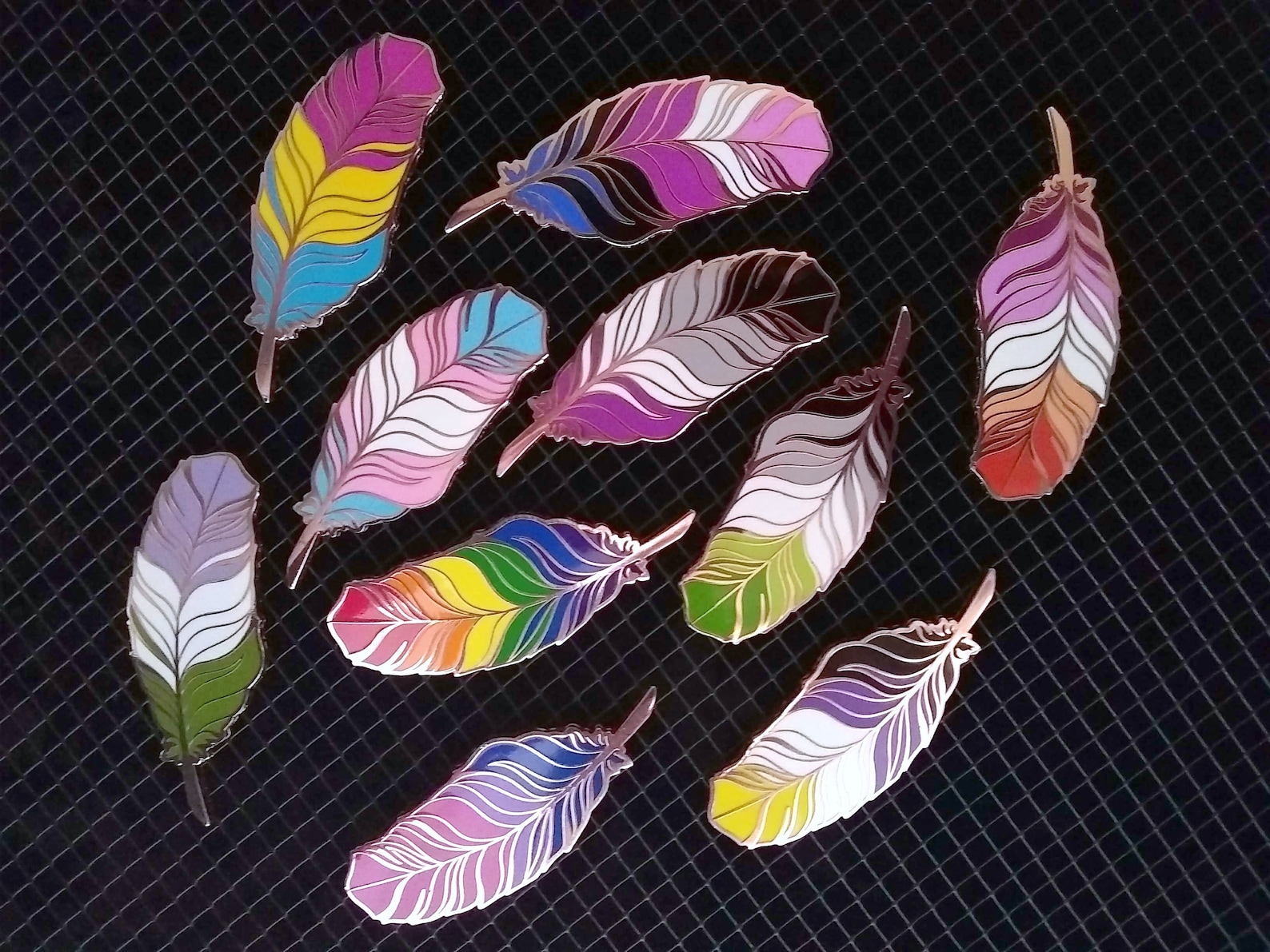 Bi Bisexual Pride Feather Enamel Pin LGBT - Etsy