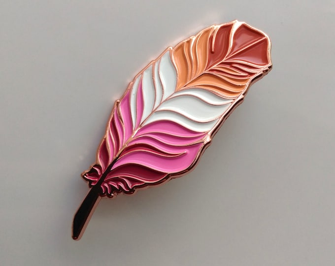 Lesbian Pride Feather Enamel Pin LGBT - Etsy