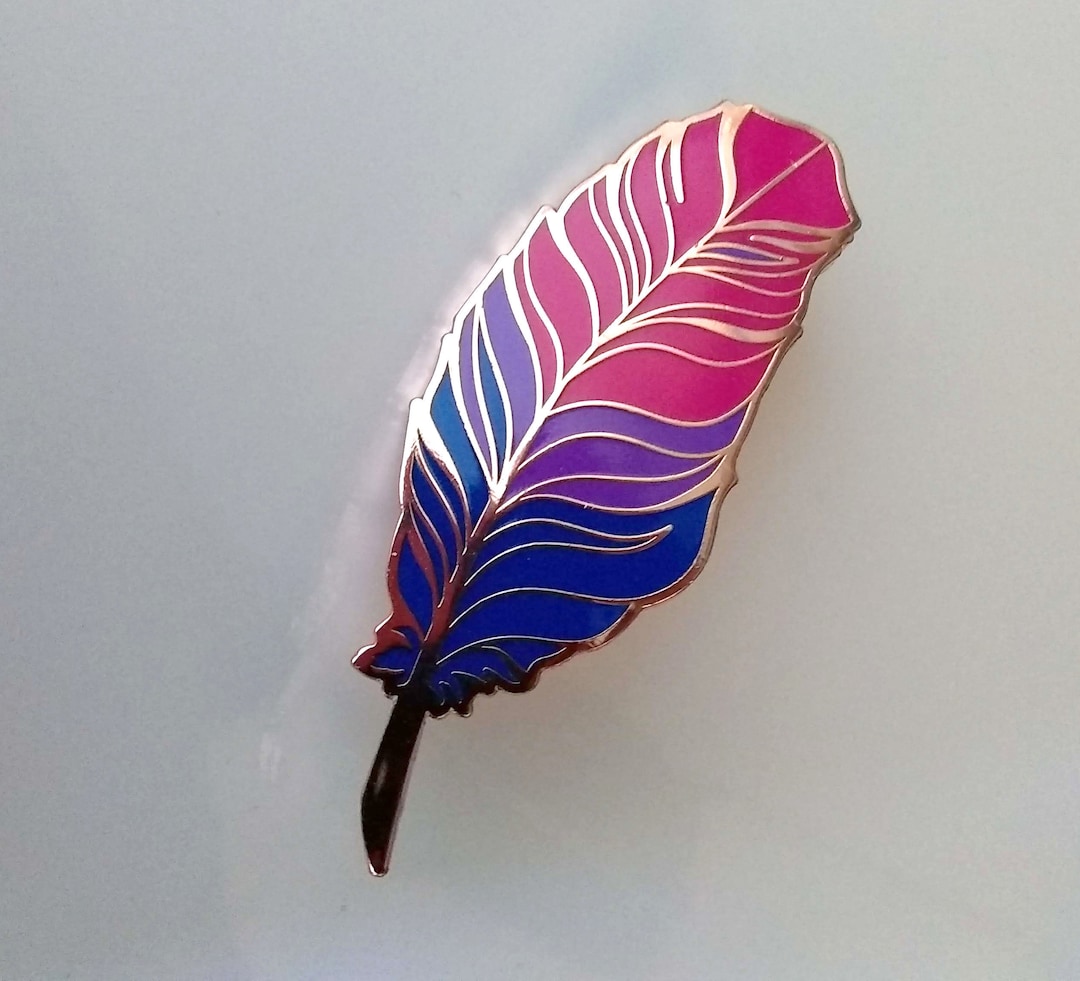 Bi Bisexual Pride Feather Enamel Pin LGBT - Etsy