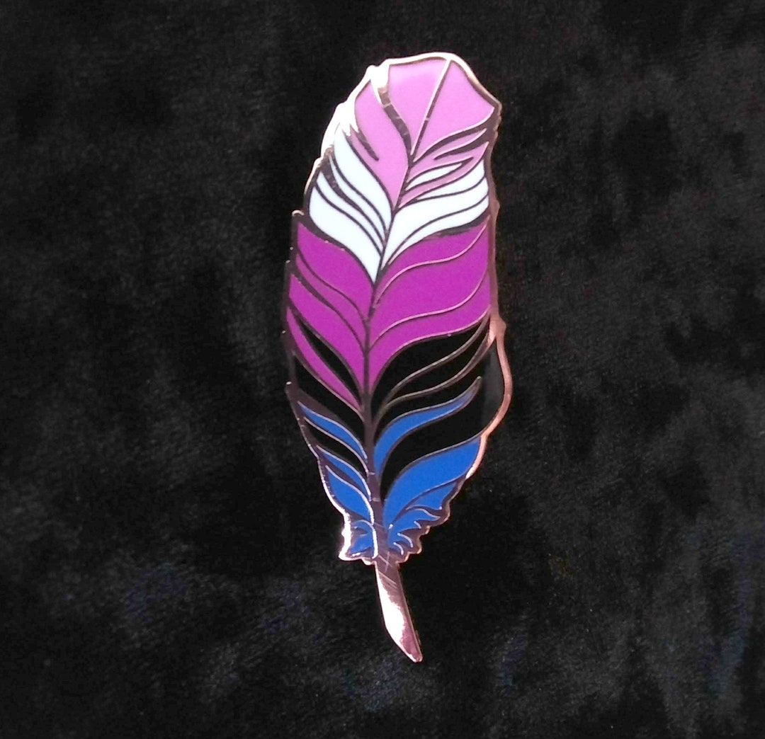 Genderfluid Pride Feather Enamel Pin LGBT - Etsy