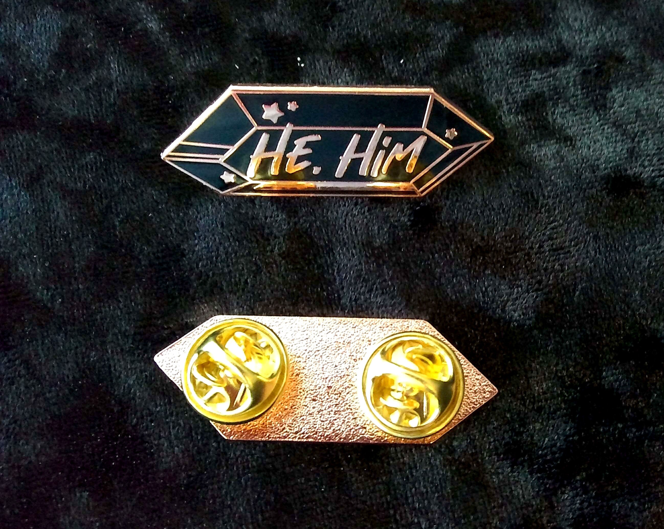 He Him Pronoun Enamel Pin - Etsy