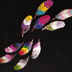 Bi Bisexual Pride Feather Enamel Pin LGBT - Etsy