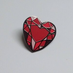 Crystal Heart Enamel Pin Magical Girl - Etsy
