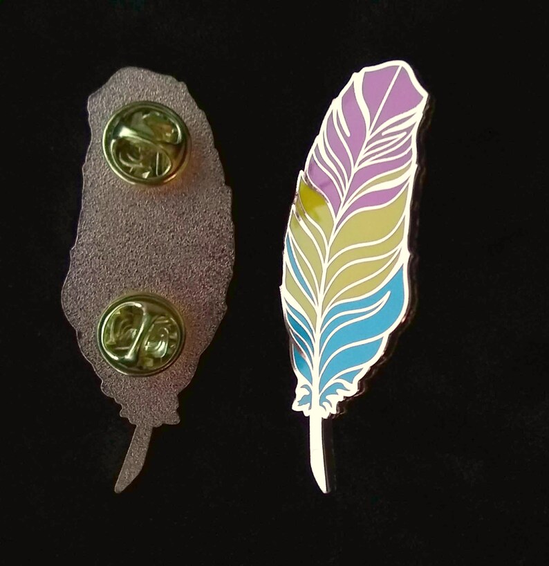 Pan Pride Feather Enamel Pin LGBT Pansexual - Etsy
