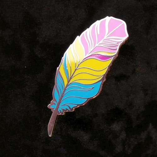 Pan Pride Feather Enamel Pin LGBT Pansexual | Etsy