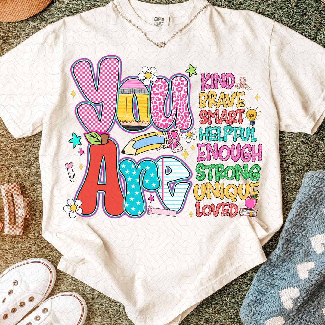 Preppy Back to School Png, First Day of School Png, You Are Kind Png ...