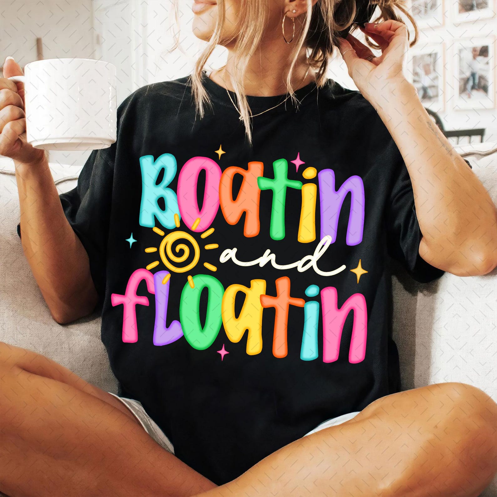 Preppy Boatin and Floatin Png, Summer Lake Neon, Lake Life Png ...