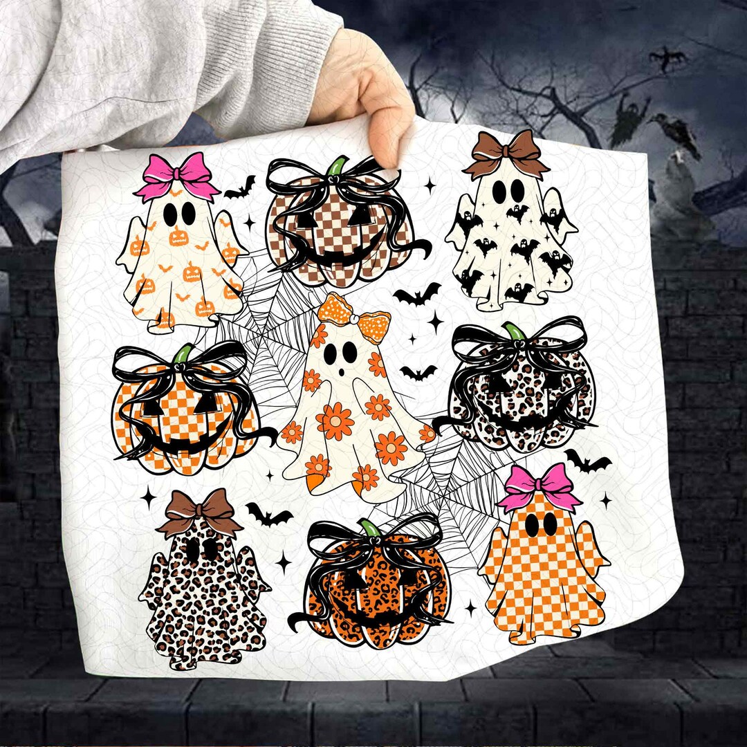 Coquette Leopard Pumpkin Ghost PNG, Retro Halloween Girly Ghost ...