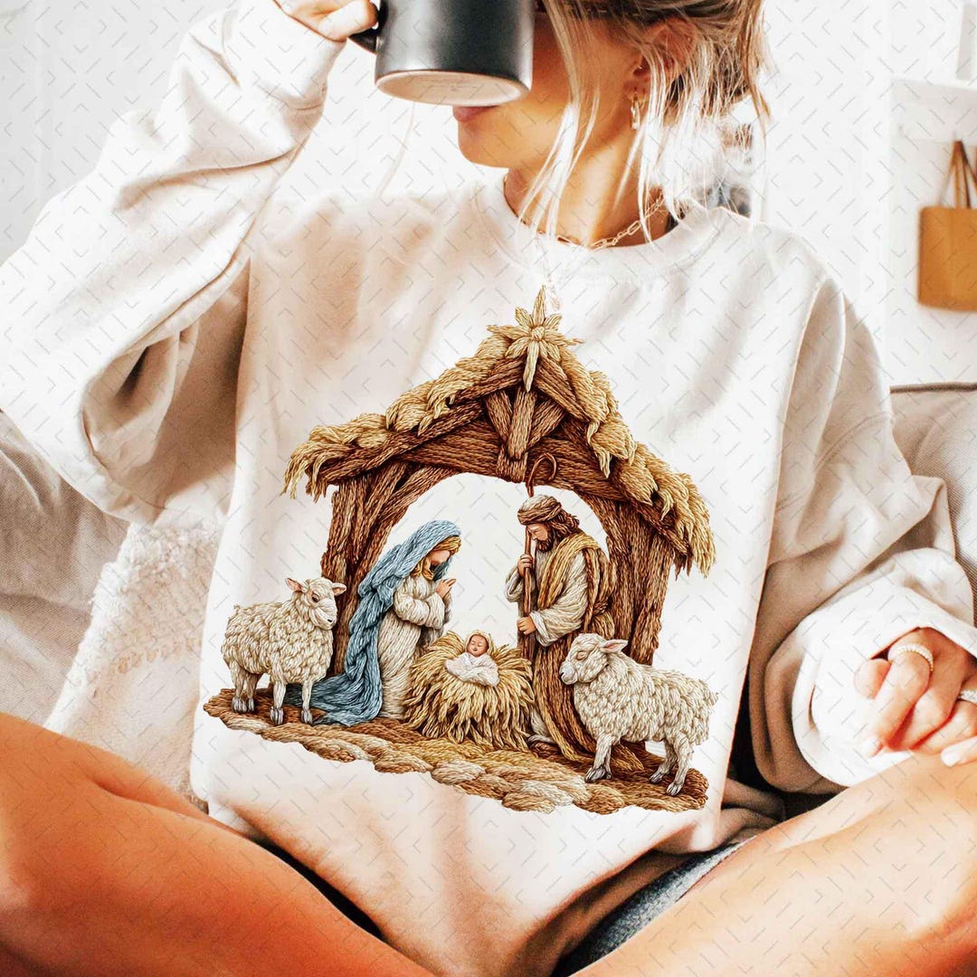 Latch Hook Yarn Crochet Jesus Christmas PNG, Preppy Christian Christmas ...
