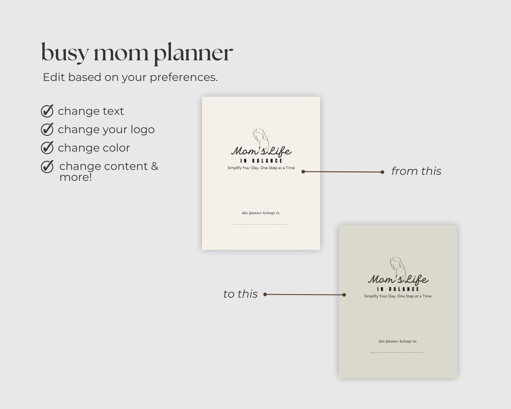 Digital Mom Planner, Mom Life Planner, Busy Mom, Digital Life Planner ...