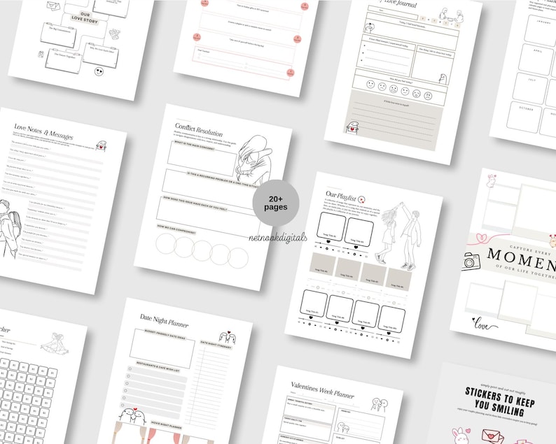 Couples Planner Journal Printable, Relationship Journal Challenge ...