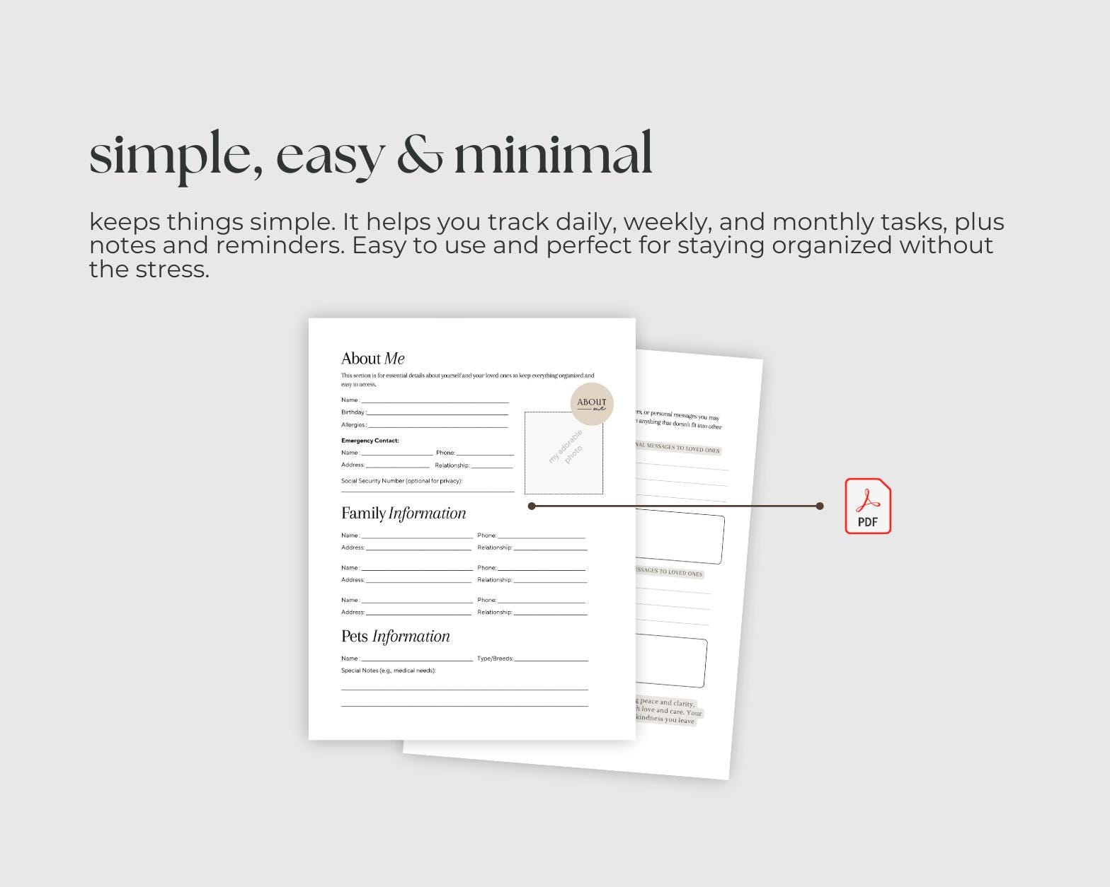 End of Life Planner Journal Printable, What If Editable Life ...