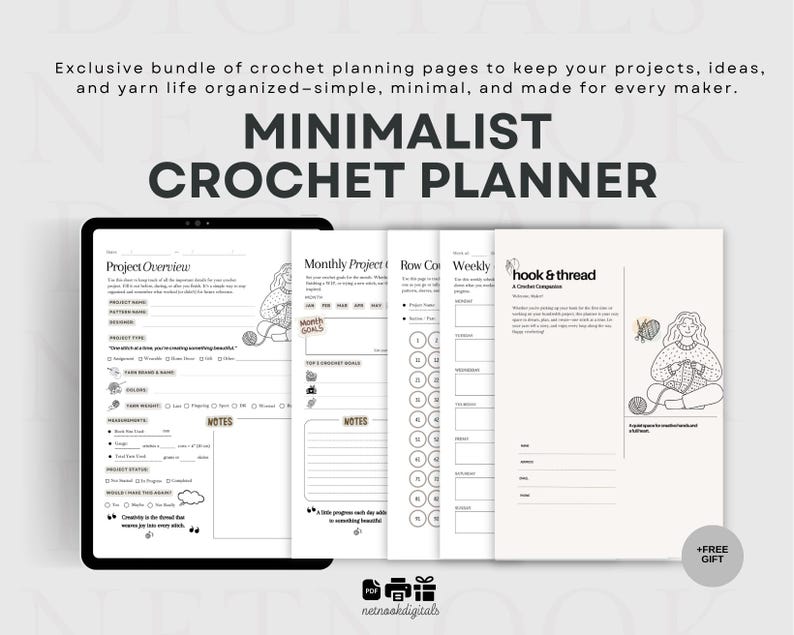 Printable Crochet Project Planner, Editable Crochet Organizer, Crochet ...