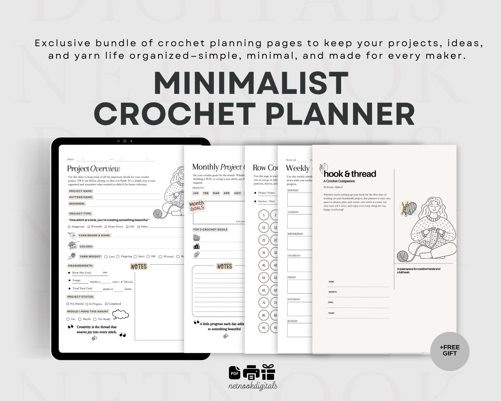 Printable Crochet Project Planner, Editable Crochet Organizer, Crochet ...