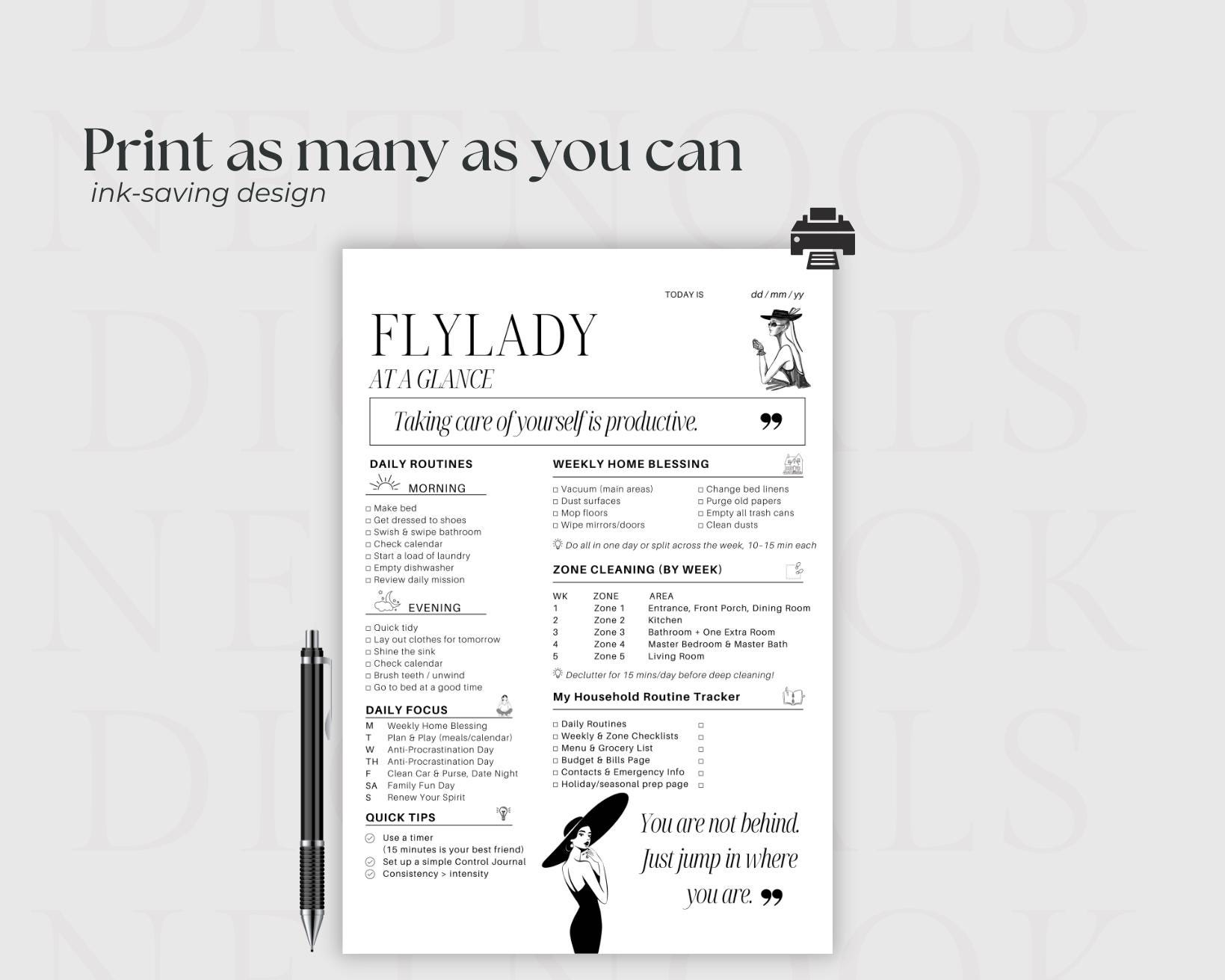 Flylady Printable Control Journal Planner, Flylady Printable Zone ...