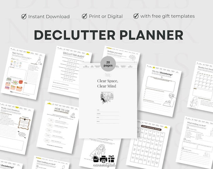 30 Days Declutter Challenge Planner Printable,konmari Decluttering ...