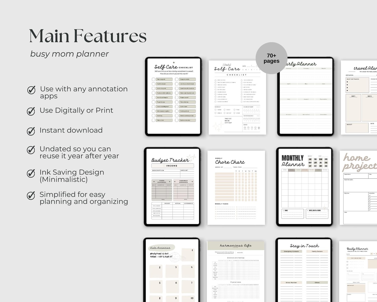 Digital Mom Planner, Mom Life Planner, Busy Mom, Digital Life Planner ...