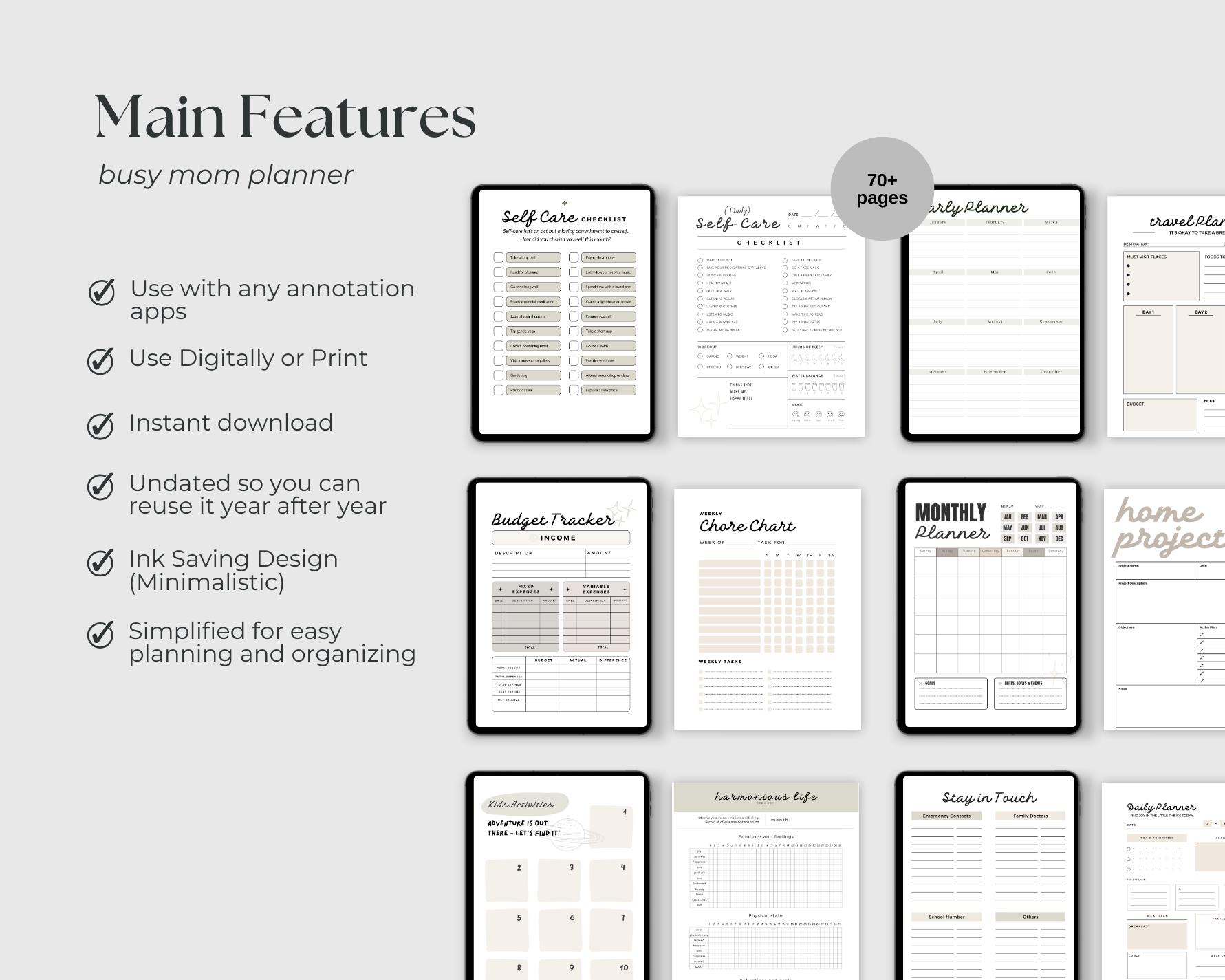 Digital Mom Planner, Mom Life Planner, Busy Mom, Digital Life Planner ...