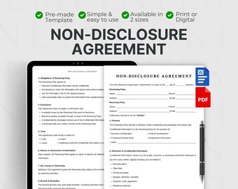 Non-disclosure Agreement Template. NDA Forms. Confidential Disclosure ...