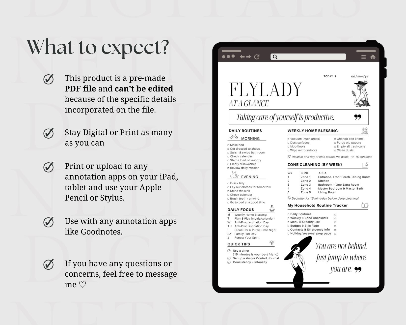 Flylady Printable Control Journal Planner, Flylady Printable Zone ...