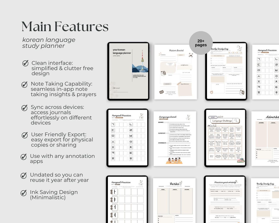 Korean Language Learning Workbook, Printable Korean Worksheets, Hangul ...