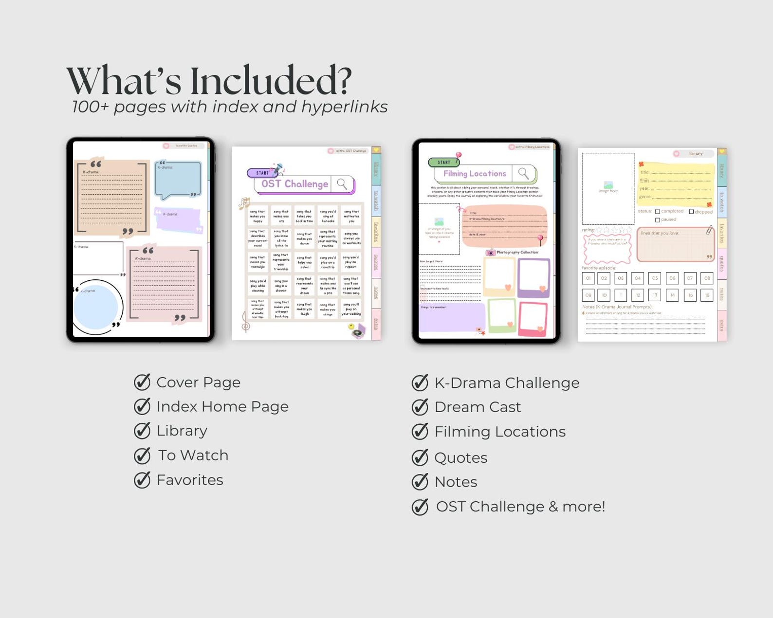 Digital K-drama Journal, K-drama Tracker, Korean Drama Planner, Kdrama ...